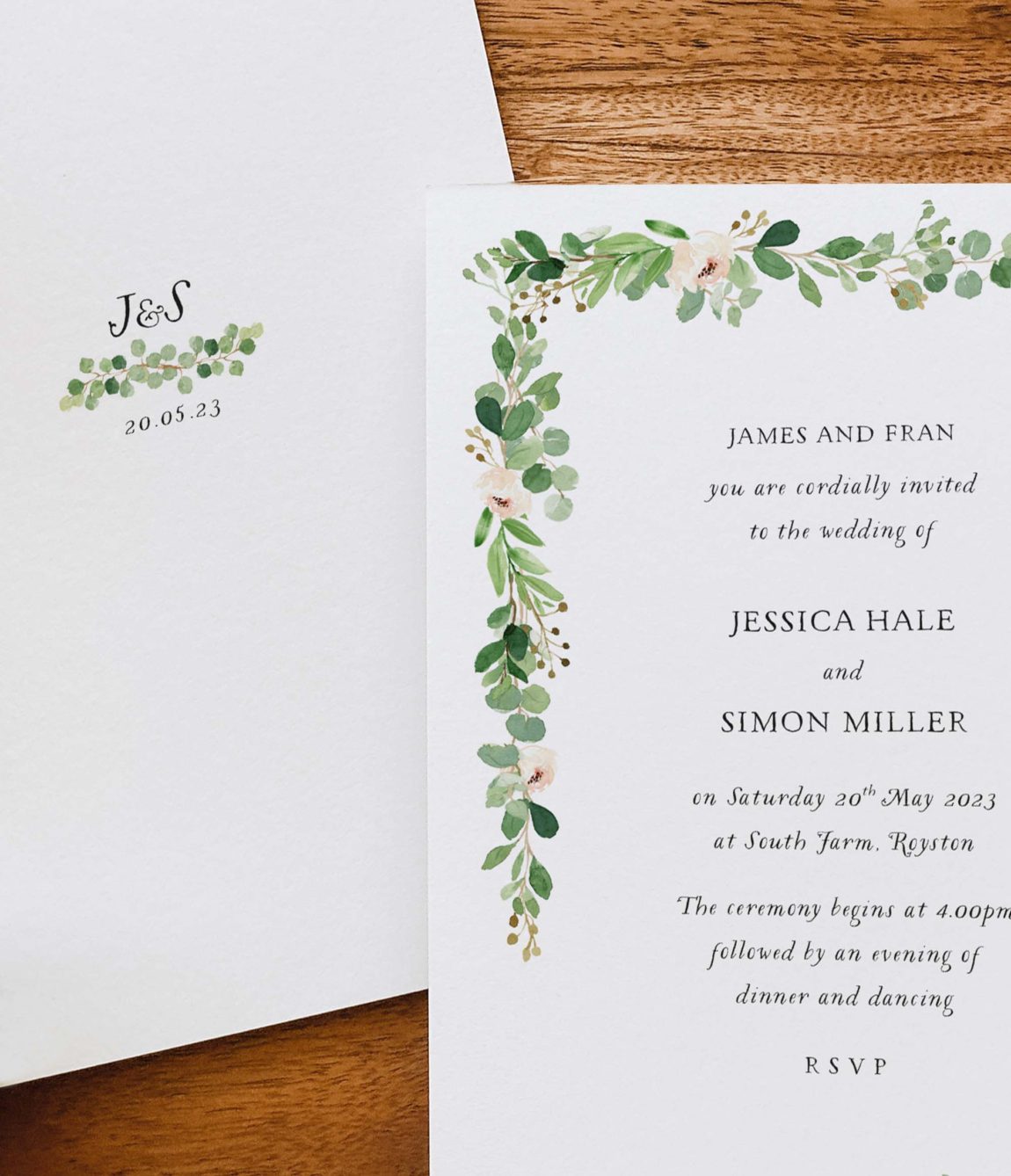 Garland Wedding Invitation Sample - With Love Wedding Stationery