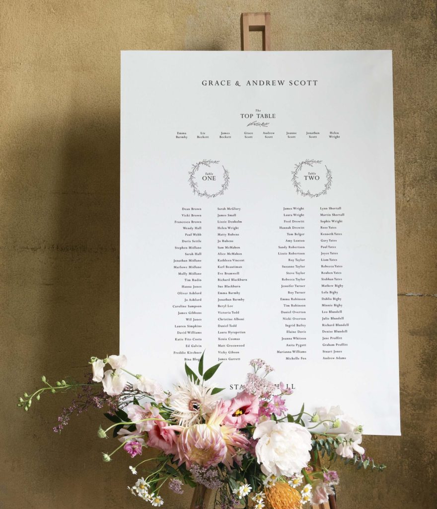 Wedding Table plans - With Love Wedding Stationery