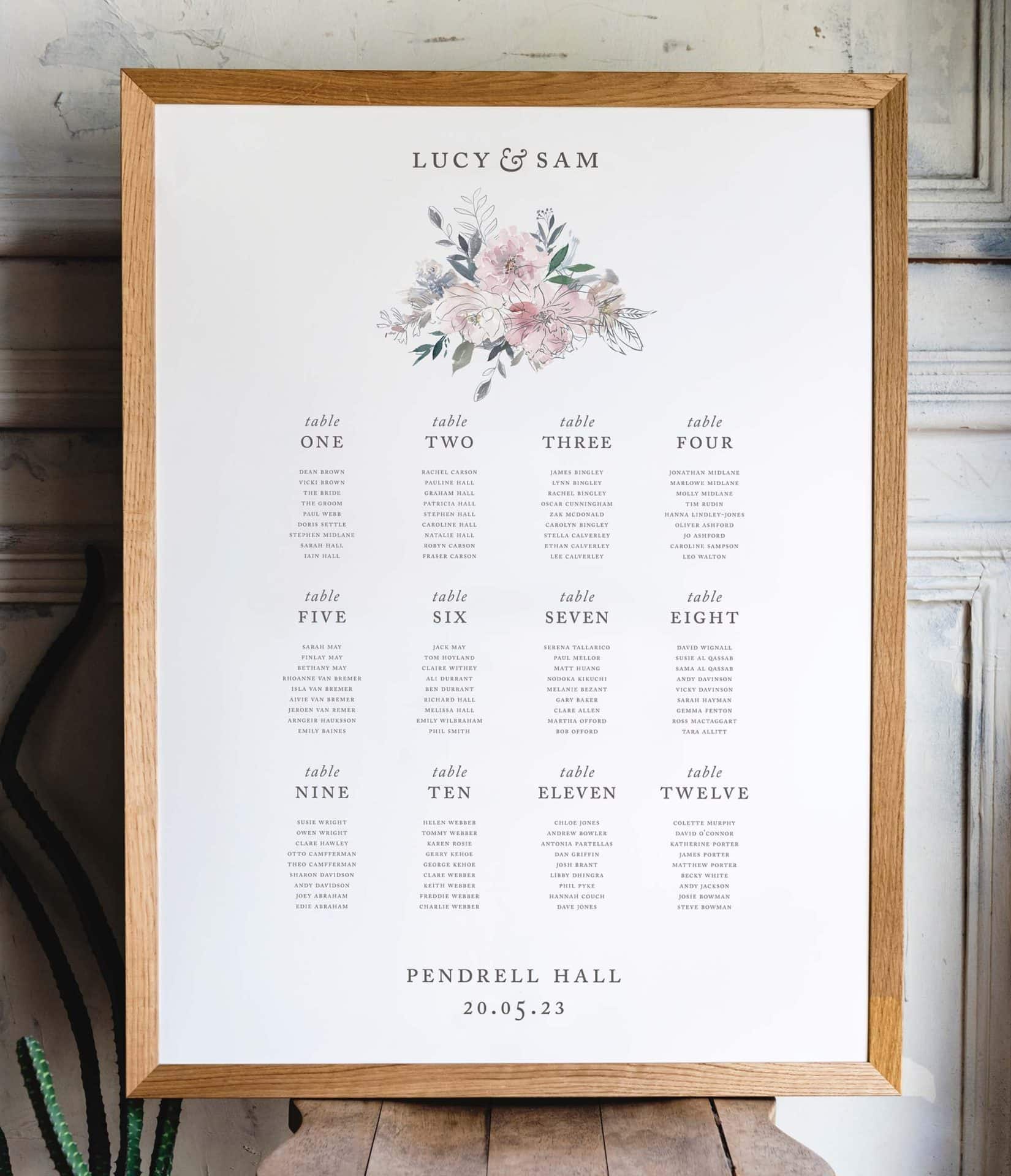 Wedding Table plans - With Love Wedding Stationery