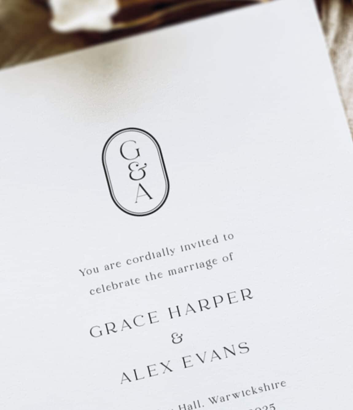 Art Deco Monogram Wedding Stationery Collection | Grace
