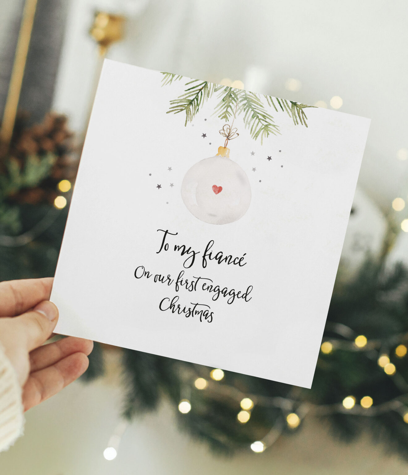 Fiancé Christmas Card - First Engaged Christmas | With Love Wedding ...